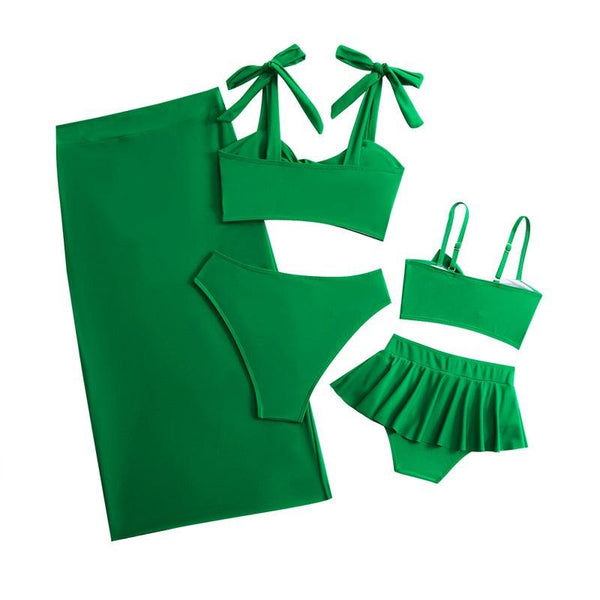 Chic Family Tides: Mother & Daughter Matching Two-Piece Swimsuit with ...