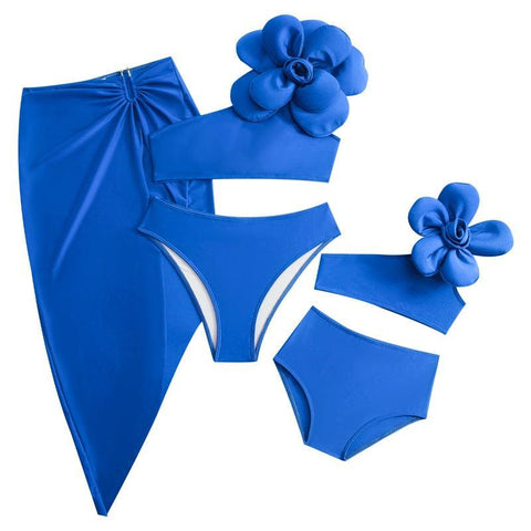 Chic Mother-Daughter Two-Piece Swimsuit - Family Matching Swimwear in ...