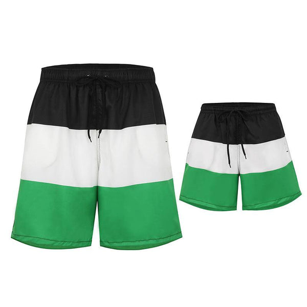 Dynamic Duo" Father and Son Matching Swim Trunks - Family Beachwear Se ...