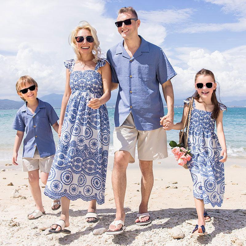 Family Matching Outfits: Summer Boho Chic Dress and Shirt ...