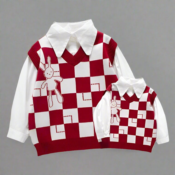 Mommy and Me Checkered Sweater Vest - Matching Family Outfits ...