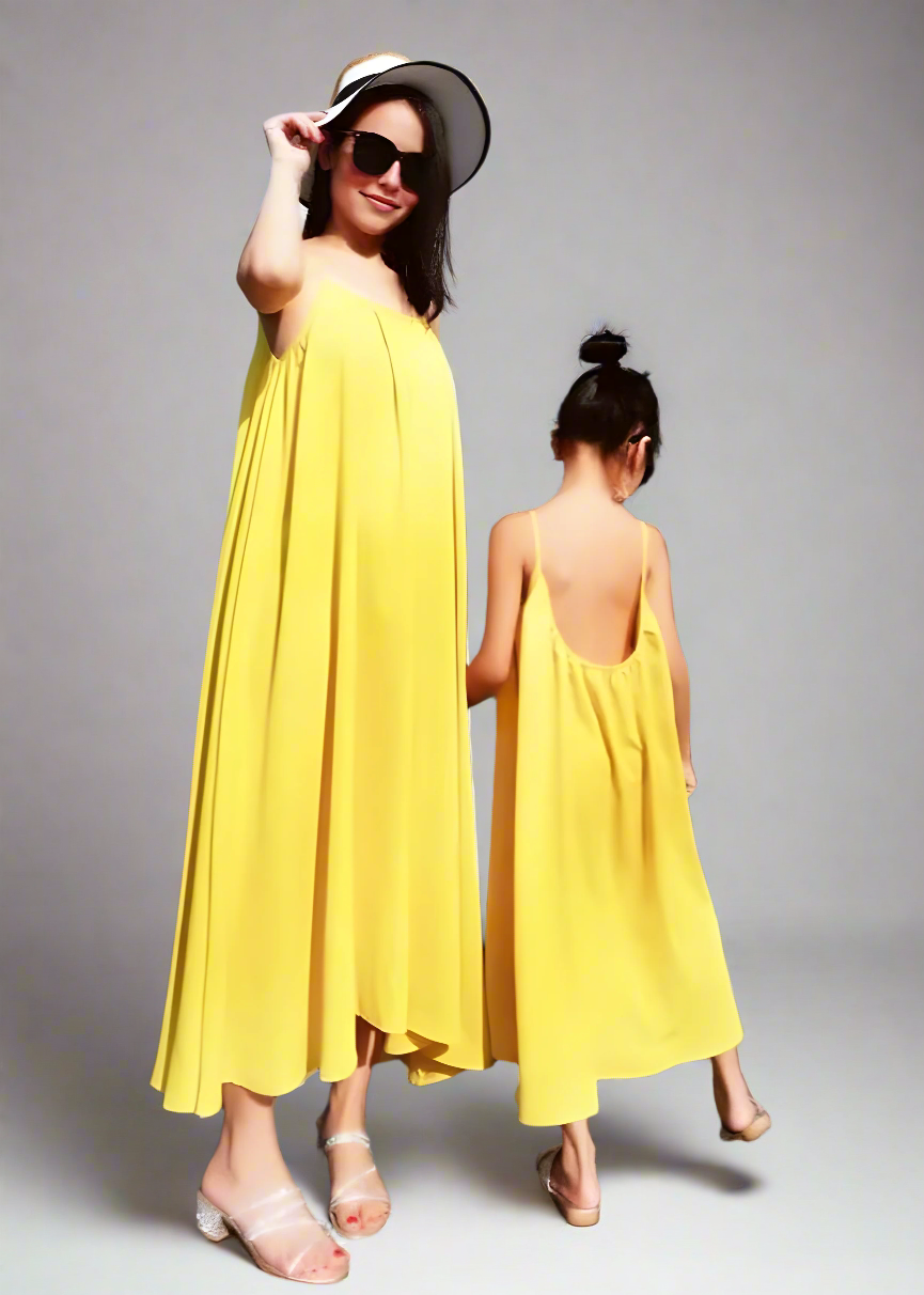 Matching Yellow Sleeveless Maxi Dress Vibrant Summe... | DLM – Dress ...