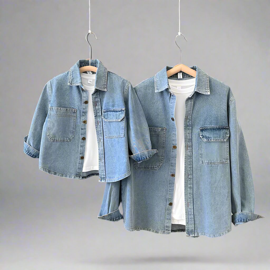 Matching Family Denim Jackets Classic Light-Wash Jean Shirt for Mom, D ...